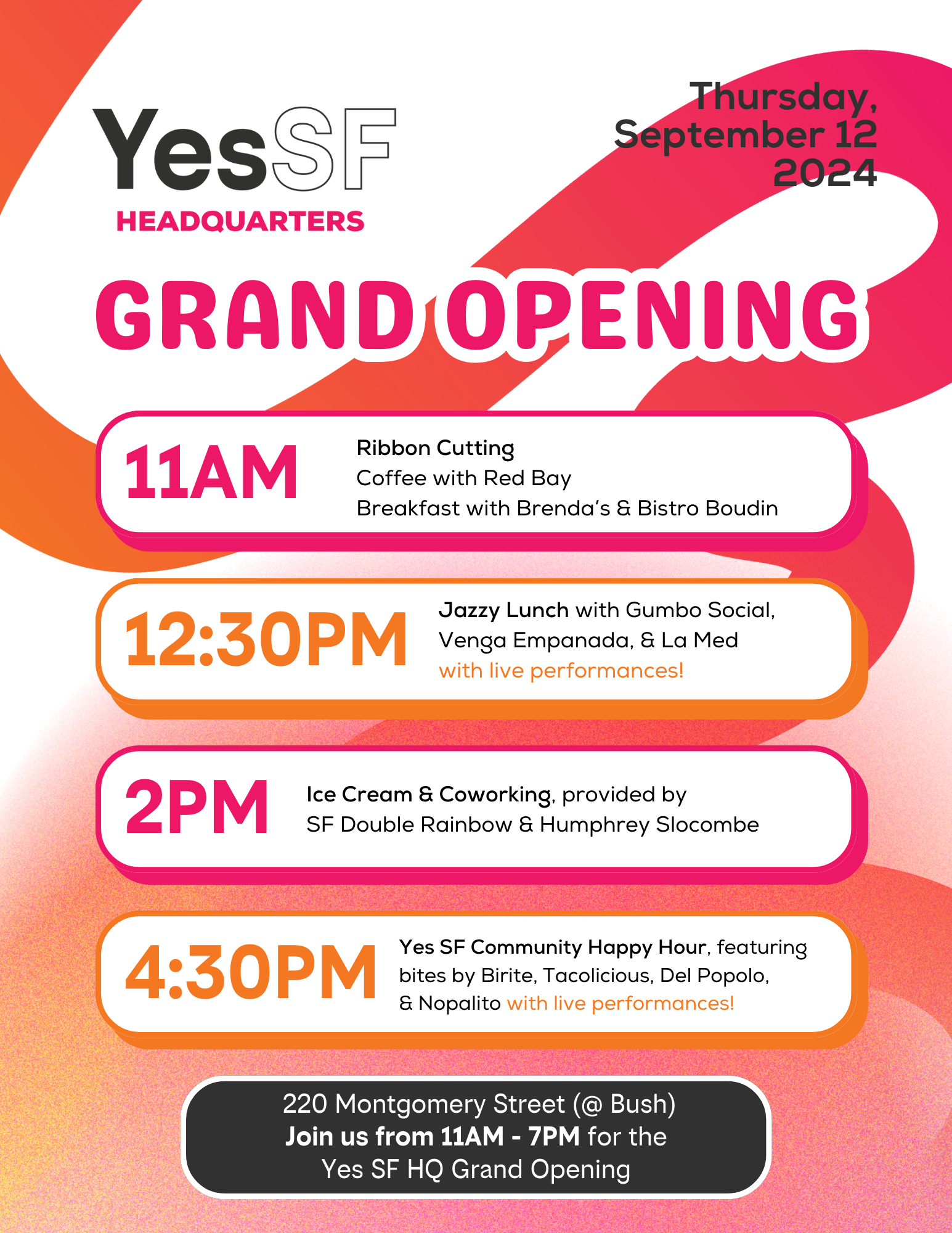 Yes SF Headquarters Grand Opening | September 12 - San Francisco ...